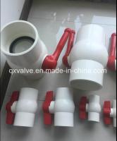China QX01 Flexible Ball Valve Plastic Brown Body Red Handle Compact Valve Manufactured for sale