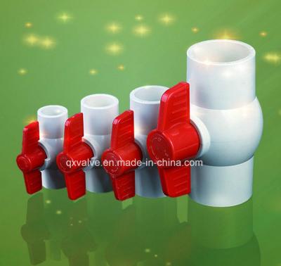 China Straight Through Type EPDM Rubber PVC Ball Valve with UV Protection and PVC Handle for sale