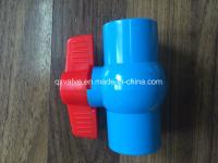 China Red Handle Blue PVC Plastic Compact Ball Valve for Water Media Socket and Threaded Type for sale