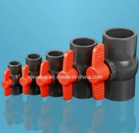China Household Usage Red PVC Octagonal Ball Valve with Long Handle in Straight Through Type for sale