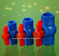 China Blow-Down Valve Plastic Ball Valve Milk White Body Blue Handle Red Handle Type Pn25 for sale
