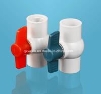 China 32mm X 32mm Slip Ends Two Way PVC Ball Valve White Red for High Pressure Applications for sale