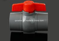 China 32mm X 32mm Slip Ends Two Way PVC Ball Valve White Red for High Pressure Applications for sale