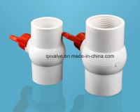 China 40mm X 40mm Slip Full Port Red Handle Lever U-PVC Ball Valve with Straight Channel for sale