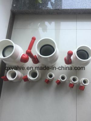 China Dn25 PVC Ball Valve for Irrigation Manual Driving Mode Pn25 Nominal Pressure White Color for sale