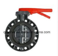 China Plastic Dn150 PVC Butterfly Valve with Low Pressure Pn 1.6mpa Standard DIN ANSI JIS for sale