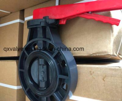China Low Pressure Pn 1.6mpa PVC Body Butterfly Valve with EPDM Rubber Seal and Performance for sale