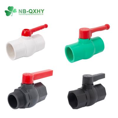China Highly Durable PVC One Way Plastic Valve Dn32 Thread Ball Valve with UV Protection for sale