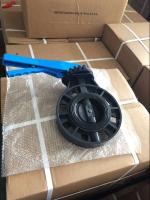 China Red Handle PVC Butterfly Valve for Supply Irrigation Dn100 Auto Sealed Driving Mode for sale