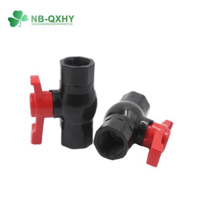 China High Thickness Type Handle Black PVC Octagonal Ball Valve for Water Media for sale