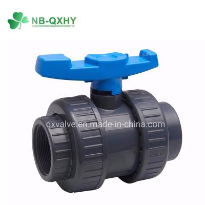 China Newest Plastic Blue Handle EPDM Rubber PVC Ball PVC Handle True Union Ball Valve for sale