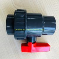 China Plastic PVC Single Union Ball Valve with ABS Handle ISO9001 Pn10 in Middle East Market for sale