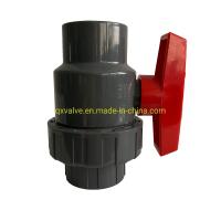 China Irrigation UPVC Single Union Fixed Ball Valve Pn10 Pn16 Channel Straight Through Type for sale