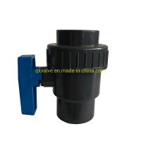 China Irrigation UPVC Single Union Fixed Ball Valve Pn10 Pn16 Channel Straight Through Type for sale