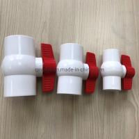 China 1/2 prime prime Inch PVC One Way Ball Valve Red Handle for UV Protection and Industrial for sale