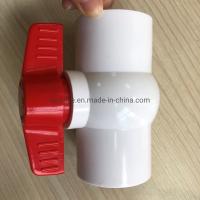 China 1/2 prime prime Inch PVC One Way Ball Valve Red Handle for UV Protection and Industrial for sale