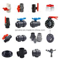 China 1/2 prime prime Inch PVC One Way Ball Valve Red Handle for UV Protection and Industrial for sale