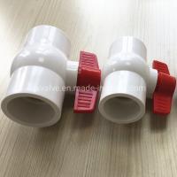 China Plastic 1/2 prime prime Butterfly Handle PVC White Ball Valve with Blow-Down Function for sale