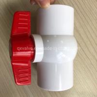 China Plastic 1/2 prime prime Butterfly Handle PVC White Ball Valve with Blow-Down Function for sale