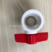 China Plastic 1/2 prime prime Butterfly Handle PVC White Ball Valve with Blow-Down Function for sale