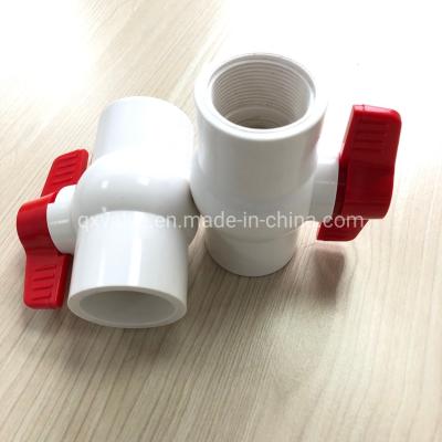 China Water Industrial Usage 1/2 prime prime PVC Compact Ball Valve with Socket Thread End for sale