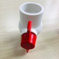 China 1/2-4 Inch Red Handle Pressure PVC White Ball Valve made of Glue Connection Form for sale