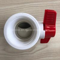 China 1/2-4 Inch Red Handle Pressure PVC White Ball Valve made of Glue Connection Form for sale