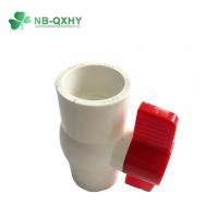 China Highly Durable ANSI Socket Red Handle White PVC Compact Ball Valve with UV Protection for sale