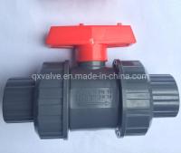 China Temperature Normal Temperature Light Gray PVC True Union Ball Valve with Red Handle for sale