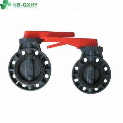 China Customized Plastic PVC/UPVC PVC Butterfly Valve for Water Media Standard DIN ANSI JIS for sale