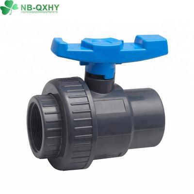 China Straight Through Channel PVC True/Single Ball Valves with EPDM Rubber PVC Ball for sale