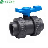 China Straight Through Channel PVC True/Single Ball Valves with EPDM Rubber PVC Ball for sale