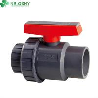 China Straight Through Channel PVC True/Single Ball Valves with EPDM Rubber PVC Ball for sale