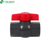 China US 0/Piece PVC Red Handle Material Black Octangle Male and Female Threaded Ball Valve for sale