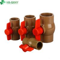 China US 0/Piece PVC Red Handle Material Black Octangle Male and Female Threaded Ball Valve for sale