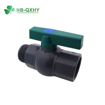 China Manual Driving Mode Gray PVC Octagonal Ball Valve with Male Female Threaded Connection for sale