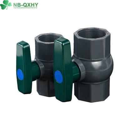China 4 Inch Large Size Materials Straight Through Type Green Handle PVC Octangle Ball Valve for sale