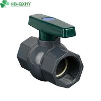 China 4 Inch Large Size Materials Straight Through Type Green Handle PVC Octangle Ball Valve for sale