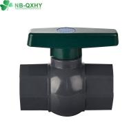 China 4 Inch Large Size Materials Straight Through Type Green Handle PVC Octangle Ball Valve for sale