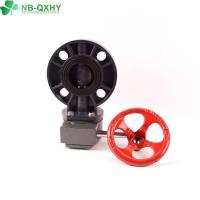 China QX Manual Flange Butterfly Valve for Sea Water EPDM Rubber Seat PVC Control Valve for sale
