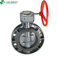 China QX Manual Flange Butterfly Valve for Sea Water EPDM Rubber Seat PVC Control Valve for sale