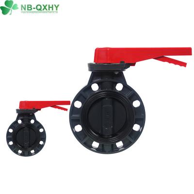China Flange Connection PVC Manual Wafer Type Butterfly Valve for DIN ANSI JIS Standard for sale