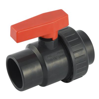 China 1/2 Inch to 4 Inch Plastic UPVC Single Union Ball Valve with Fixed Ball and EPDM O-Ring for sale