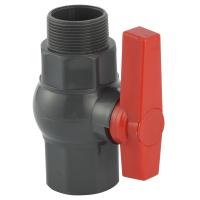 China Household Usage Red Handle Plastic Ball Valve with Male Female Threaded Structure for sale