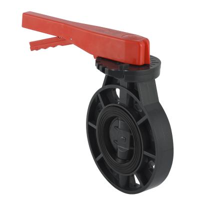 China 2 Inch to 8 Inch ABS Handle PVC Butterfly Valve with Carbon Steel Stem and EPDM O-Ring for sale