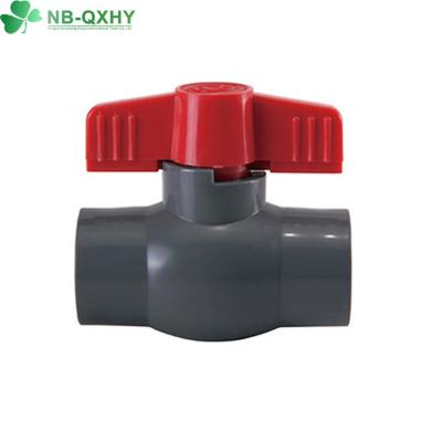 China Red Handle Grey Body Round Ball Valve PVC Octagonal Ball Valve for Garden Hose for sale