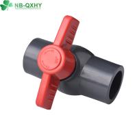 China Red Handle Grey Body Round Ball Valve PVC Octagonal Ball Valve for Garden Hose for sale