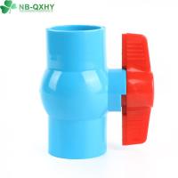 China Straight Through Type Blue Body Red Handle PVC Irrigation Ball Valve for Swimming Pool for sale