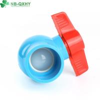 China Straight Through Type Blue Body Red Handle PVC Irrigation Ball Valve for Swimming Pool for sale