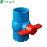 China Straight Through Type Blue Body Red Handle PVC Irrigation Ball Valve for Swimming Pool for sale